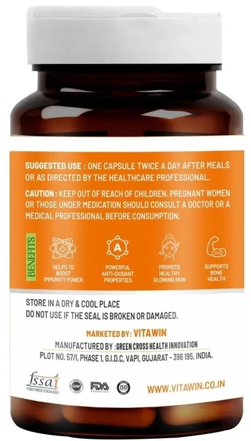 VITAWIN VITAMIN SUPPLEMENTS Vitamin C For Immunity - 60 Capsule £24.18 ...