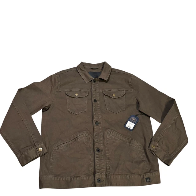 ROARK REVIVAL DENIM MFG Mens XL Brown HWY 120 Trucker Jacket Button Up ...
