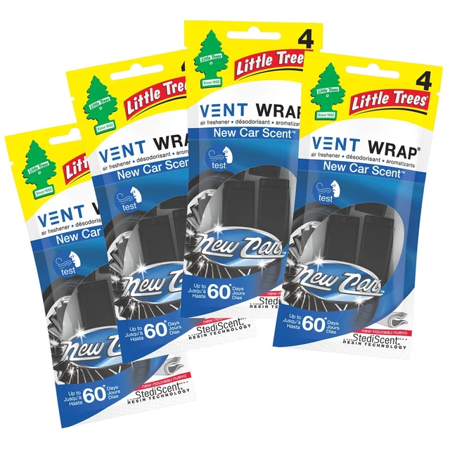 LITTLE TREES VENT Wrap Air Freshener, New Car Scent, 4 Packs of 4, Fast Shipping £9.42 - PicClick UK