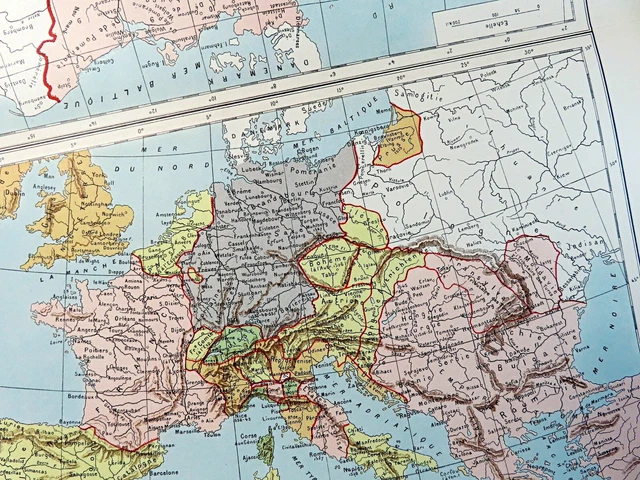 HOLY ROMAN EMPIRE Map King Charles V German Empire 16thC FRENCH Antique ...