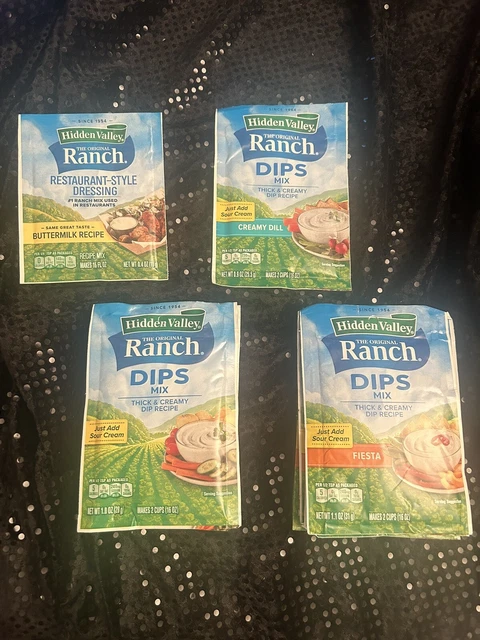 HIDDEN VALLEY DIPS Mix, Fiesta Ranch Packets (5), Original (3), Creamy ...