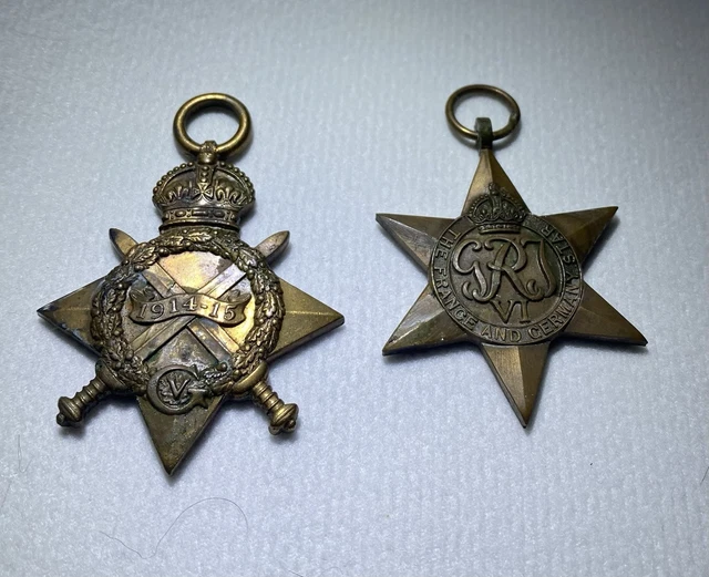 WW1 1914-15 STAR G V Medal & WW2 George V1 The France And Germany Star ...
