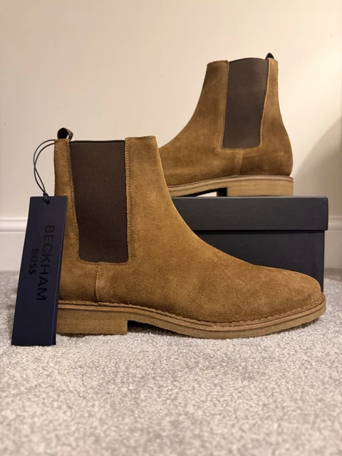 MEN'S HUGO BOSS David Beckham Jareth Chelsea Boots Brown Suede UK 9 EU ...