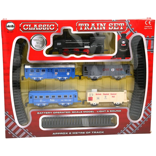 TRADITIONAL TRAIN SET With Light & Sound Classic Battery Operated AtoZ ...