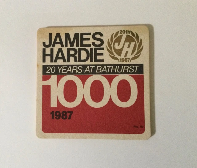 COLLECTABLE BEER COASTER - 1987 James Hardie Bathurst 1000 - 20th ...