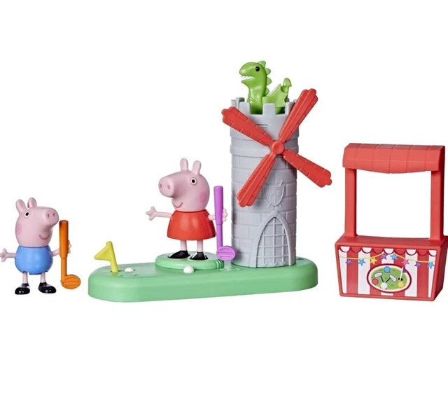 PEPPA PIG TOY Bundle Mini Golf Fun Pre School Play Set 2 Figures Dragon ...