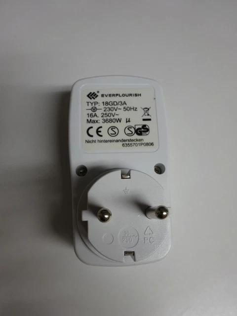 EVERFLOURISH ZEITSCHALTUHR - Typ: 18GD/3A - max. 3680W - Timer EUR 1,97 ...