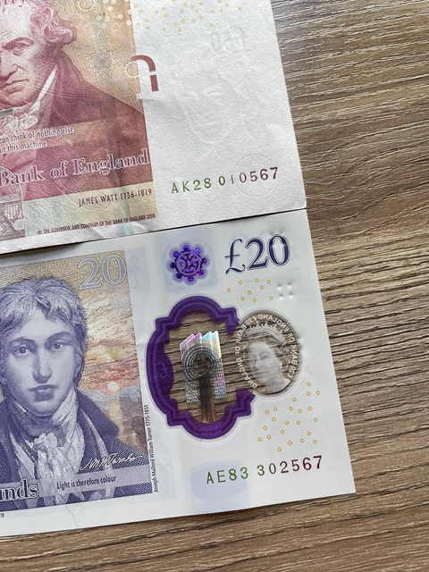 RARE £20 NOTE & Old £50 Note Consecutive Numbers 567 Paper £50 Note £ ...