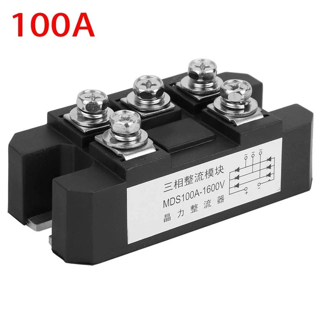 MDS-100A,1600V/5 TERMINALS/3 PHASE Full Wave Diode Module Bridge ...