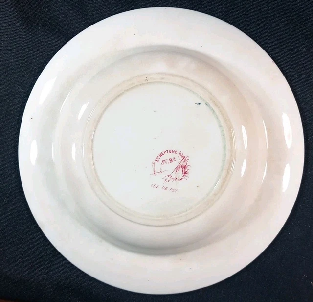 PLATE EARTHENWARE EARTH de Fer Vieillard Bordeaux Service Neptune Xixth ...