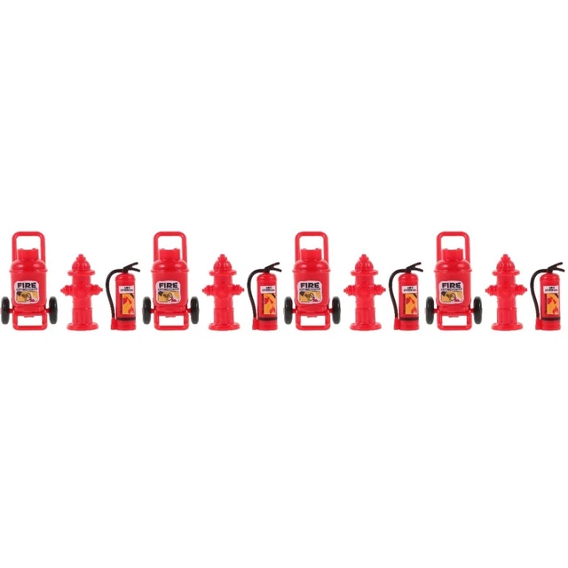 4 SETS OF Simulated Mini Fire Hydrant Models Dollhouse Toy Fire ...
