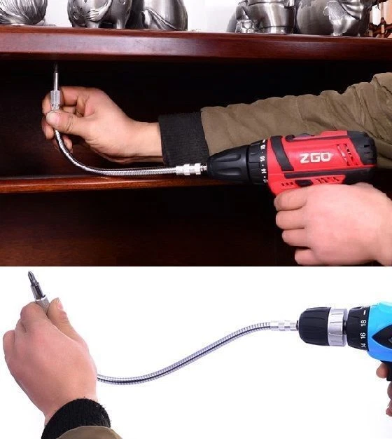 FLEXIBLE EXTENSION SCREWDRIVER Drill Bit Shaft Bit Holder 1/4 ...
