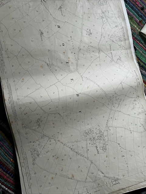 VINTAGE SURVEYORS TOWN Map Plan 1910 High Low HOLTBY ROMAN ROAD Stage ...