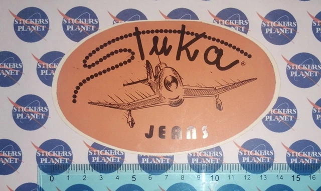 ADESIVO STICKER VINTAGE AUTOCOLLANT STUKA JEANS ORIGINAL ANNI'80 14×9 ...