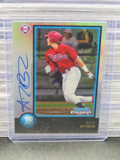 2018 BOWMAN DRAFT Alec Bohm 1998 20° anniversario cromato auto #64/99 ...