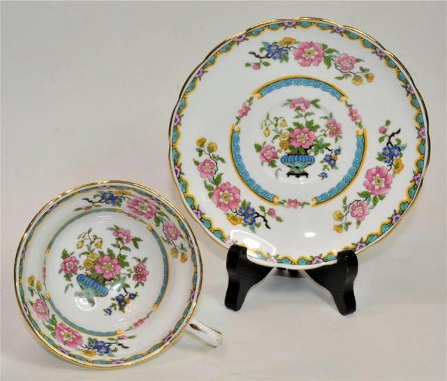 VINTAGE 60S GROSVENOR Bone China England WU TENG Pattern Set Footed Cup & Saucer $73.28 ...