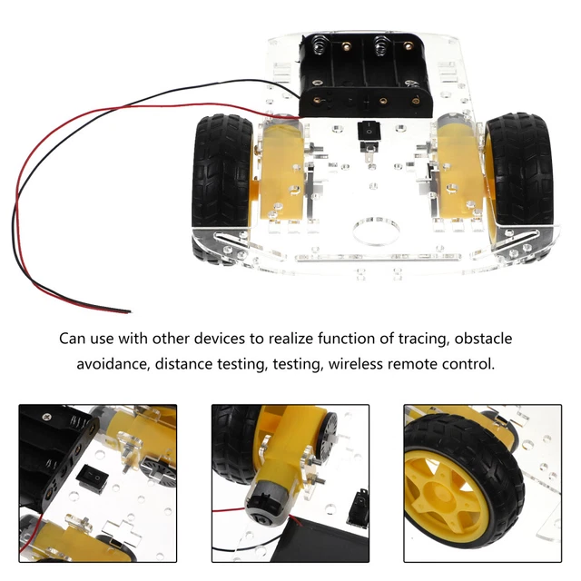 MOTOR SMART ROBOT Car Chassis Kit Encoder Battery Box Compatible for ...