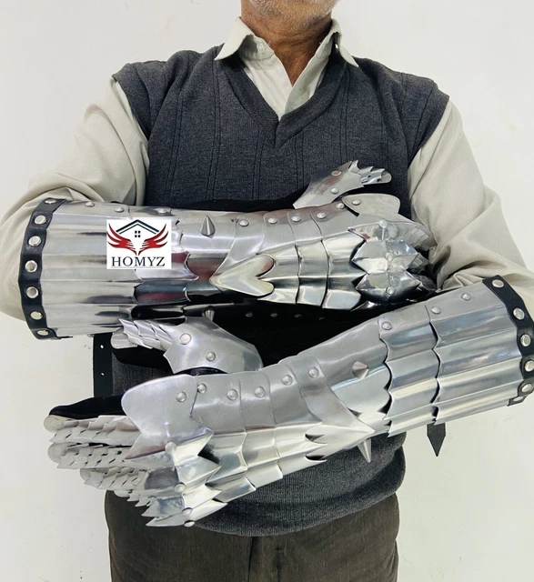 MEDIEVAL KNIGHT GAUNTLET Armor Etching work,Cosplay Battle fantasy ...