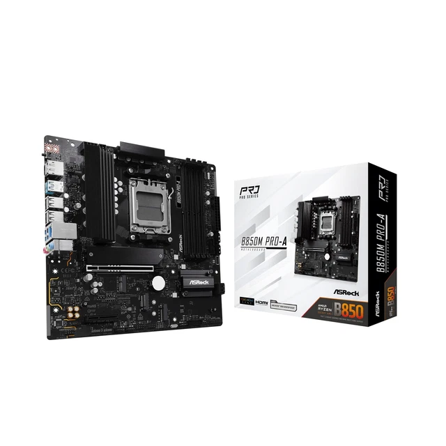 ASROCK B850M PRO-A AMD AM5 Socket Motherboard, Micro-ATX, 4x DDR5 Slots ...