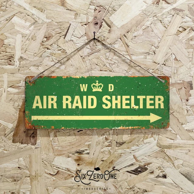 WW2 WD AIR Raid Shelter Arrow Metal Sign Man Cave Pub Bar Vintage Wall ...