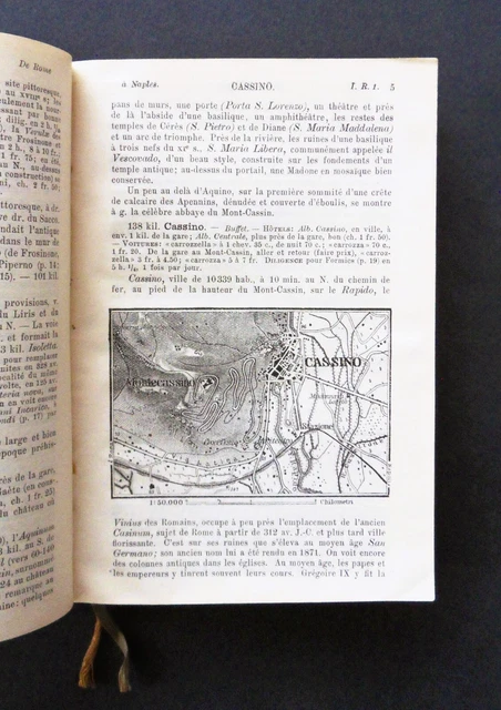 MAPPA ANTICA TOPOGRAFICA Baedeker - Montecassino Cassino Abbazia ...