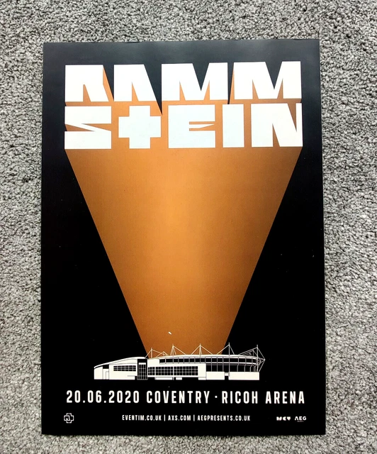 RAMMSTEIN COVENTRY RICOH Arena 2020 Concert Magazine Advert Picture ...