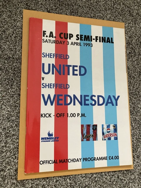 SHEFF UTD V Sheff Wed 1993 FA Cup Semi- Final Programme. £3.29 ...