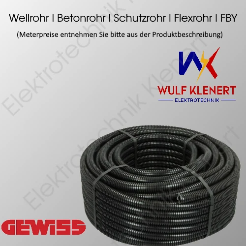 WELLROHR LEERROHR SCHUTZROHR Flexrohr Betonrohr FBY M16 20 25 32 40 50 63 Gewiss EUR 26,90 ...