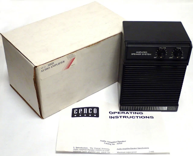 CENTRAL SCIENTIFIC / Cenco 32525 Audio Amplifier / Speaker 1W Aux Input ...