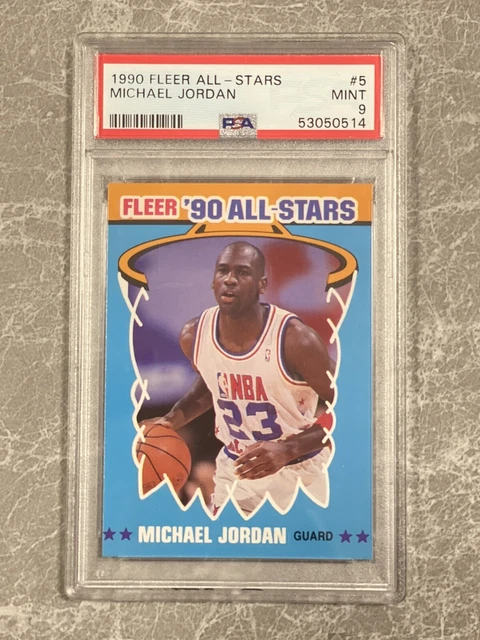 MICHAEL JORDAN 1990 Fleer All Stars Sticker #5 PSA 9 MINT GOAT HOF EUR ...