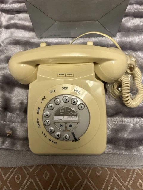 MOCK VINTAGE BUTTON Dial Telephone Boxed New £30.63 - PicClick UK