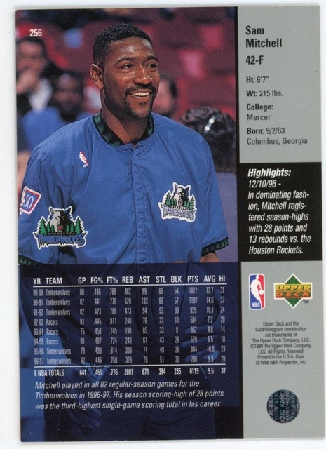 1997-98 UPPER DECK Minnesota Timberwolves carte basket-ball #256 Sam ...