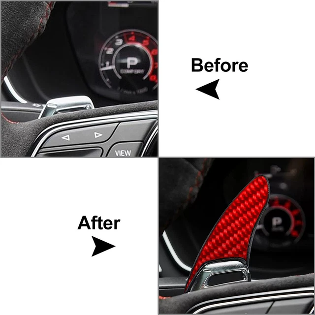 RED STEERING WHEEL Shift Paddle Extension For Audi RS3 RS4 RS5 R8 TT RS ...
