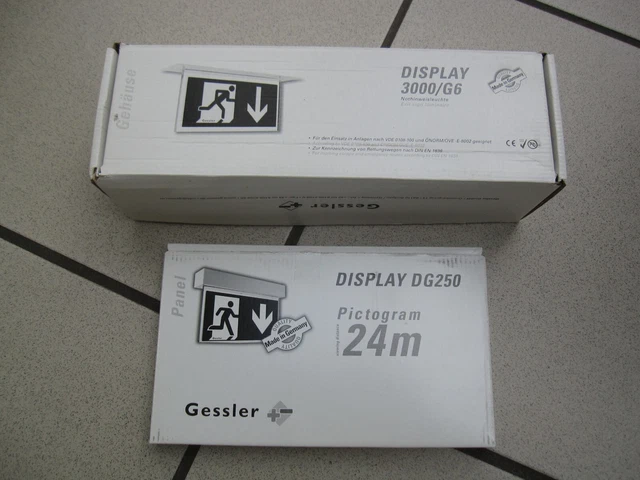 GESSLER FLUCHTWEG-LEUCHTE DISPLAY 3000/G6-Einbaumontage + Display DG 250 EUR 35,00 - PicClick DE