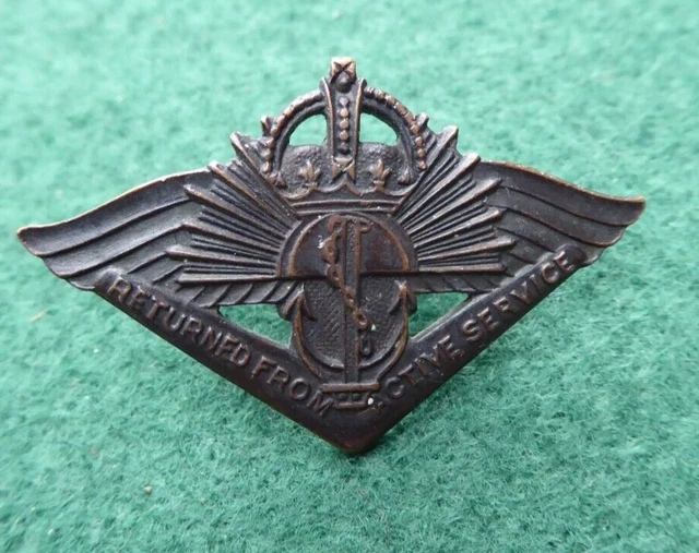 WW11 AUSTRALIAN Returned From Active Service Badge A160236 By Amor ...