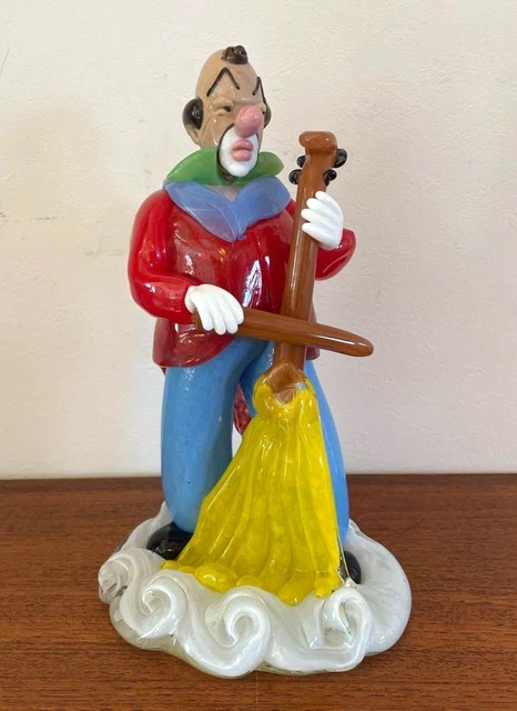 FIGURINE HOMME CLOWN en verre vénitien MURANO soufflé à la main Italie ...