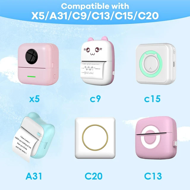 10 ROLLS THERMAL Inkless Printing Paper for Mini Sticker Receipt ...