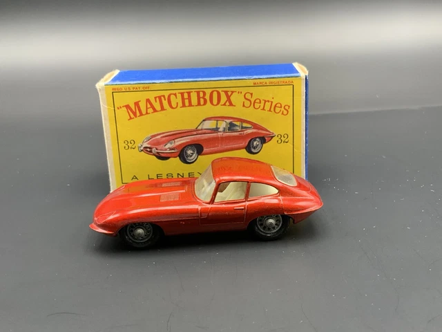 MATCHBOX LESNEY JAGUAR E-Type Nr. 32 b4 Made In England 60er@4827@ OVP ...