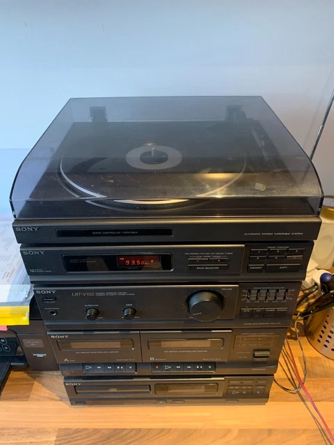 SONY LBT-V102 RECORD Turntable Hi-Fi System Twin Tape & AMP & CDP-M18 ...