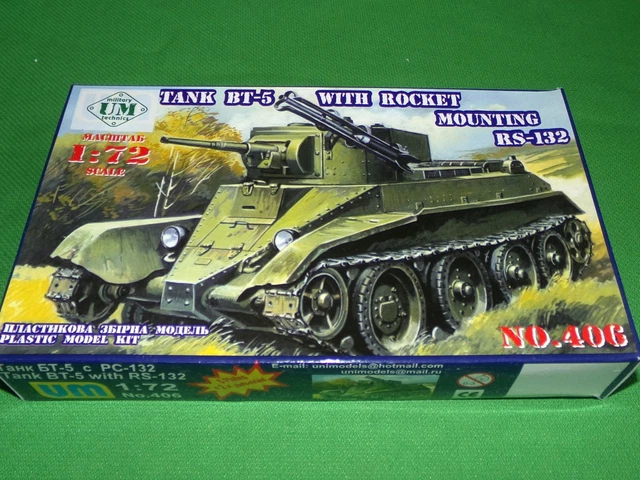 MILITARY UM TECHNICS WW2 Tank BT-5 Rocket Mounting 1:72 Plastic Kit No ...