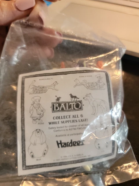 VTG RARE HARDEE'S Carl's Jr Balto Jenna & Rosy Sled Kids Meal Toy 1995 ...