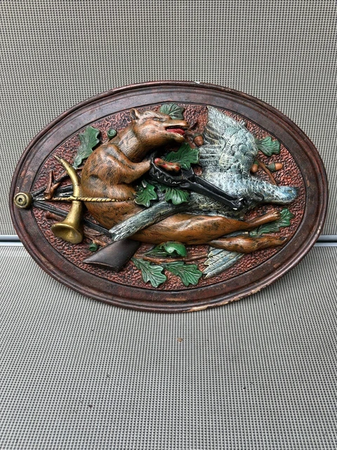 TROPHÉE DE CHASSE Médaillon, Napoleon III ? Polychrome EUR 70,00 ...