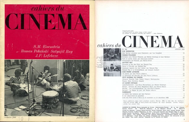 CAHIERS DU CINÉMA N°208 - Eisenstein/Polanski/Satyajit Ray... janvier ...