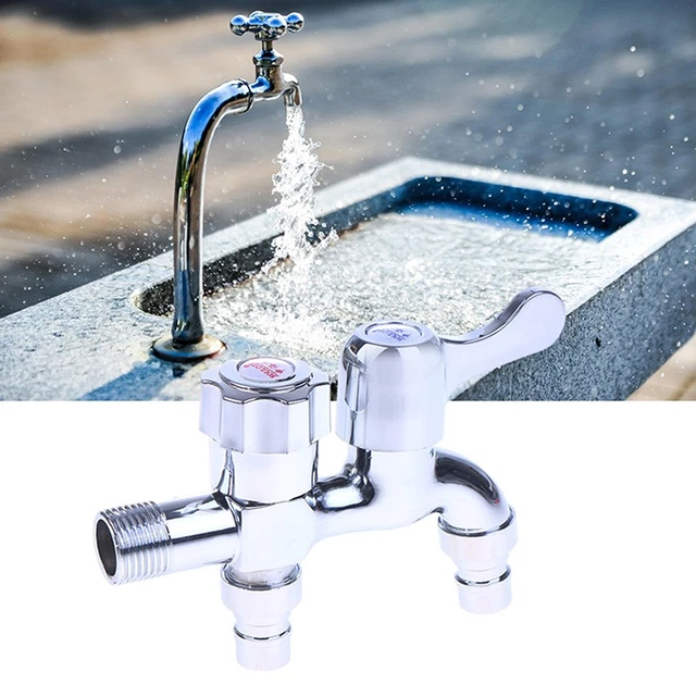 ZINC ALLOY DOUBLE Water Outlet Tap Water Switch One-in-two-out Mop Pool ...
