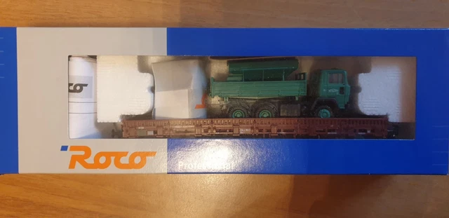 ROCO 47846 DBAG Rungenwagen mit Magirus Streusalzwagen "Schwarz Bau ...