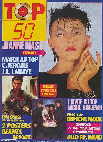 TOP 50 N° 40 (1986) JEANNE MAS INDOCHINE TOM CRUISE COMMUNARDS DEPECHE ...