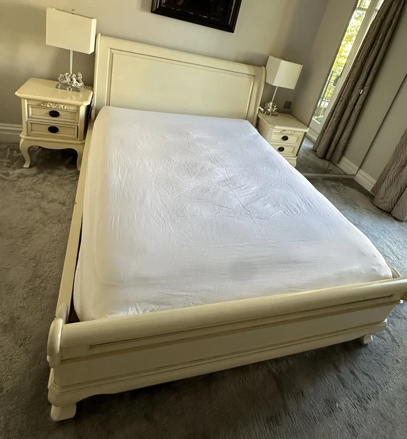 CHANTILLY LOW END Sleigh Bed – French Ivory – 5ft Kingsize RRP £1,270. ...