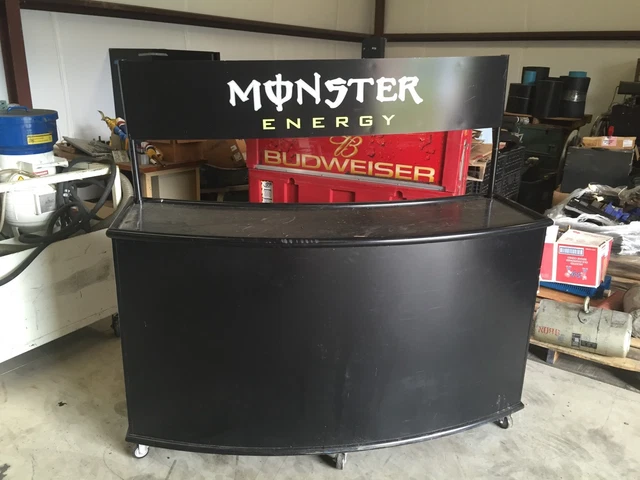 MONSTER ENERGY DRINK Lighted Mobile Serving Bar Counter Man Cave ...
