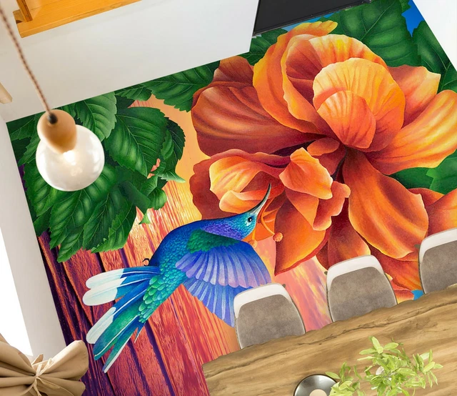 3D FLOWER BIRD 7015NA Floor WallPaper Murals Wallpaper Mural Print AJ ...