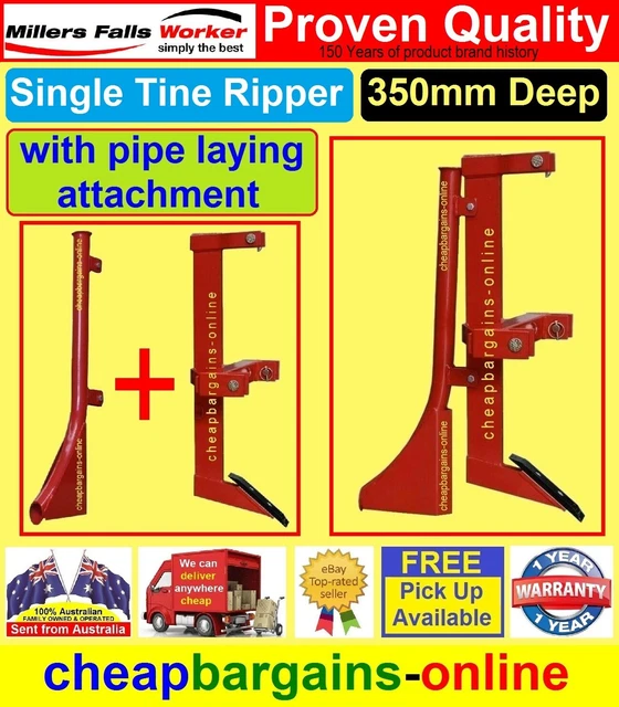RIPPER SINGLE RIPPER & PIPE LAYING ATTACHMENT 350mm DEEP TRACTOR 3 ...